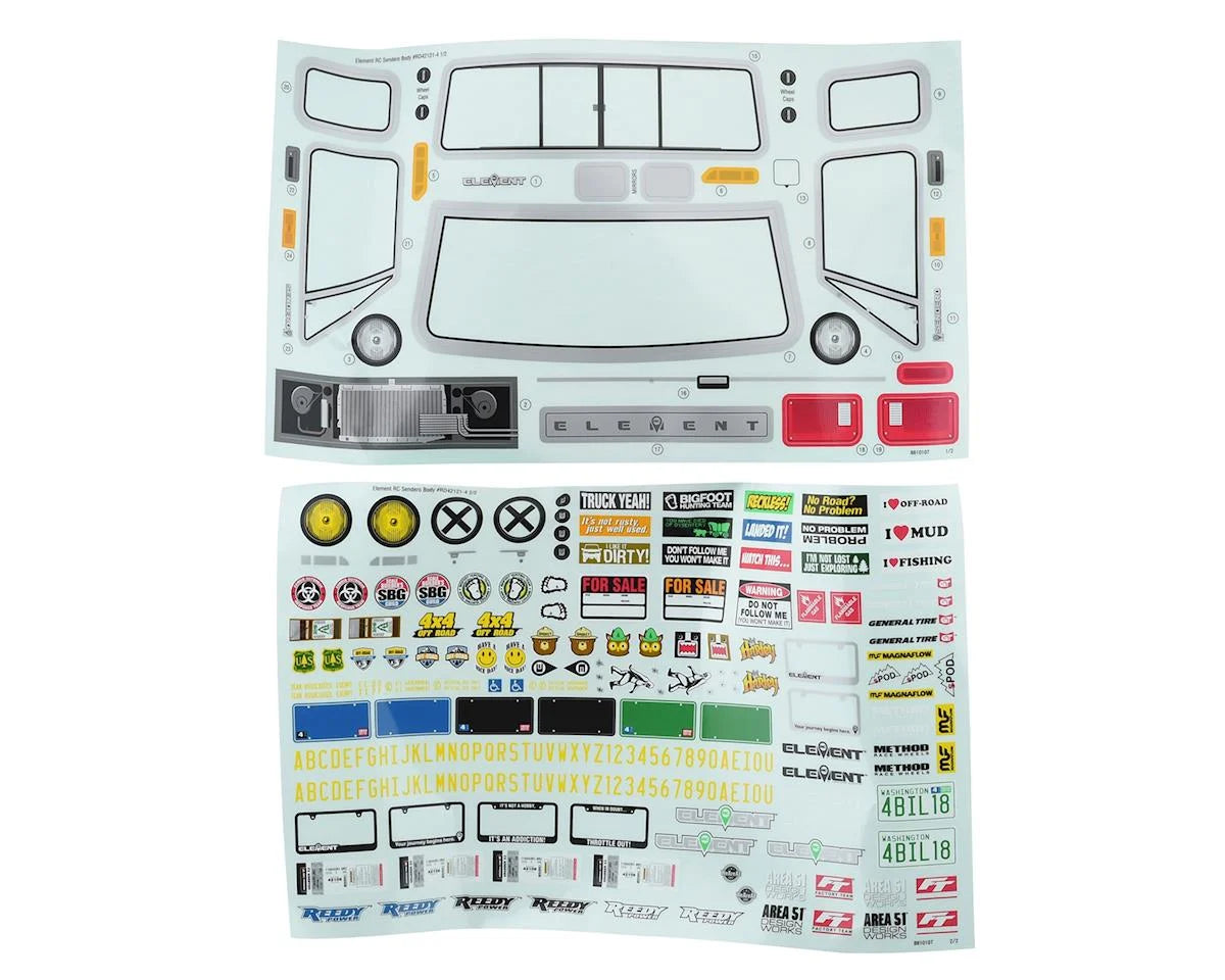 Element RC Sendero Body Set (Clear) – Platinum Hobbies