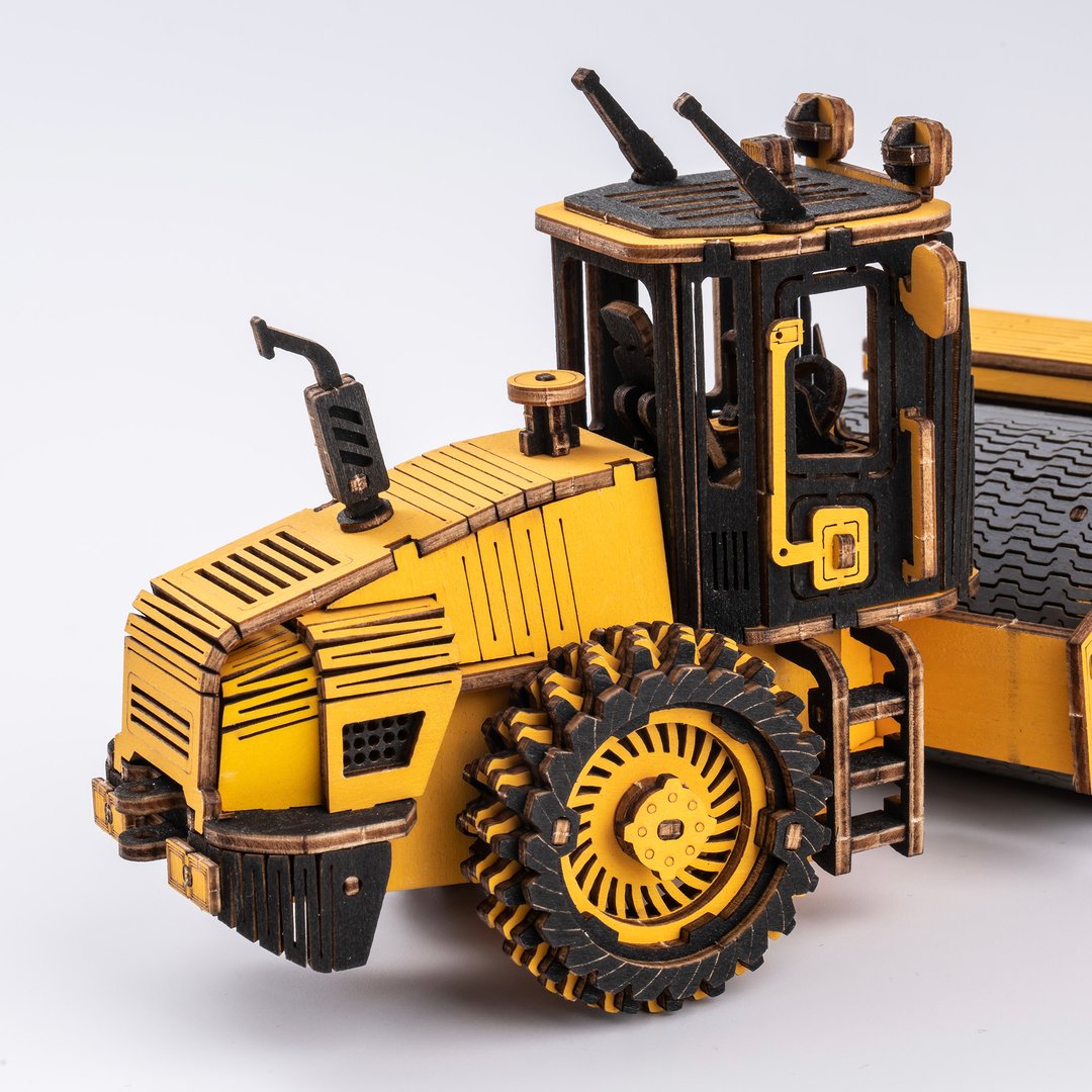 Robotime 3D Wood Construction Vehicles - Road Roller – Platinum Hobbies